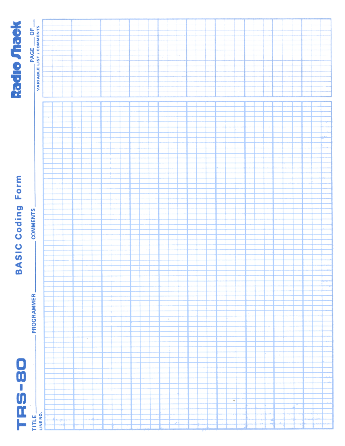 Coding Sheets - Mark writes